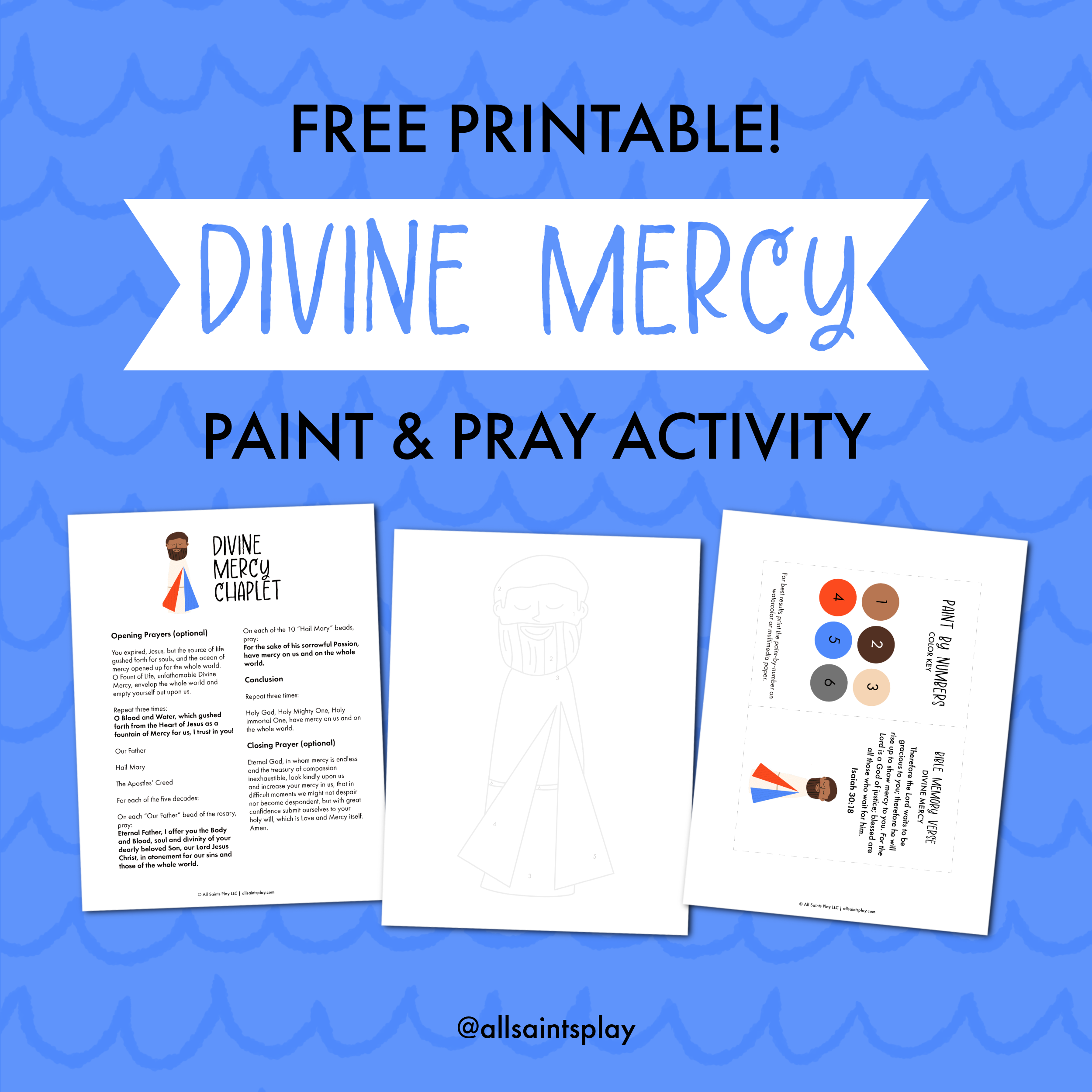 FREE Divine Mercy Activity! (Paint-by-Number with Prayer Card)