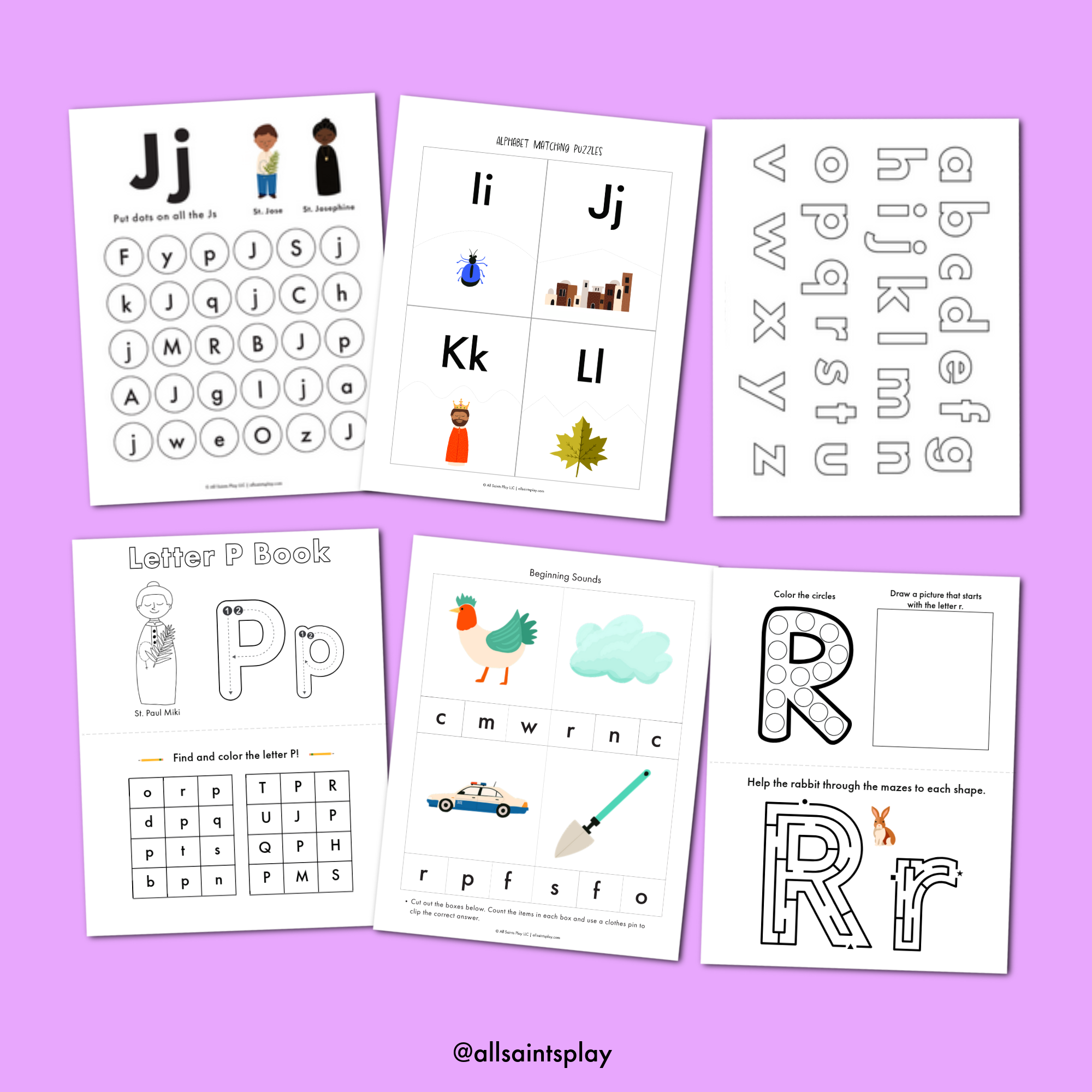 Letters & Phonics | Catholic Preschool Companion Activities for Little ...